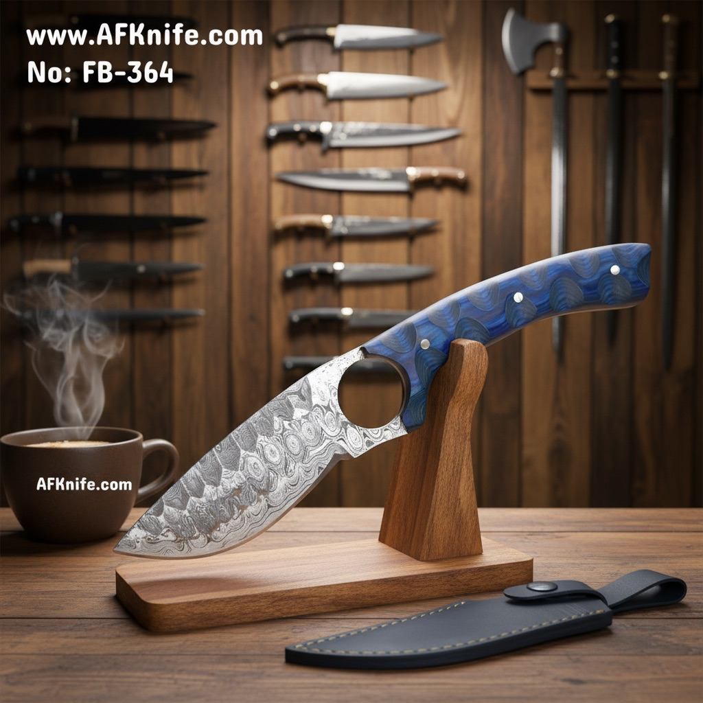 Fixed Blade Drop Point with Finger Hole Knife #364 | AFKnife